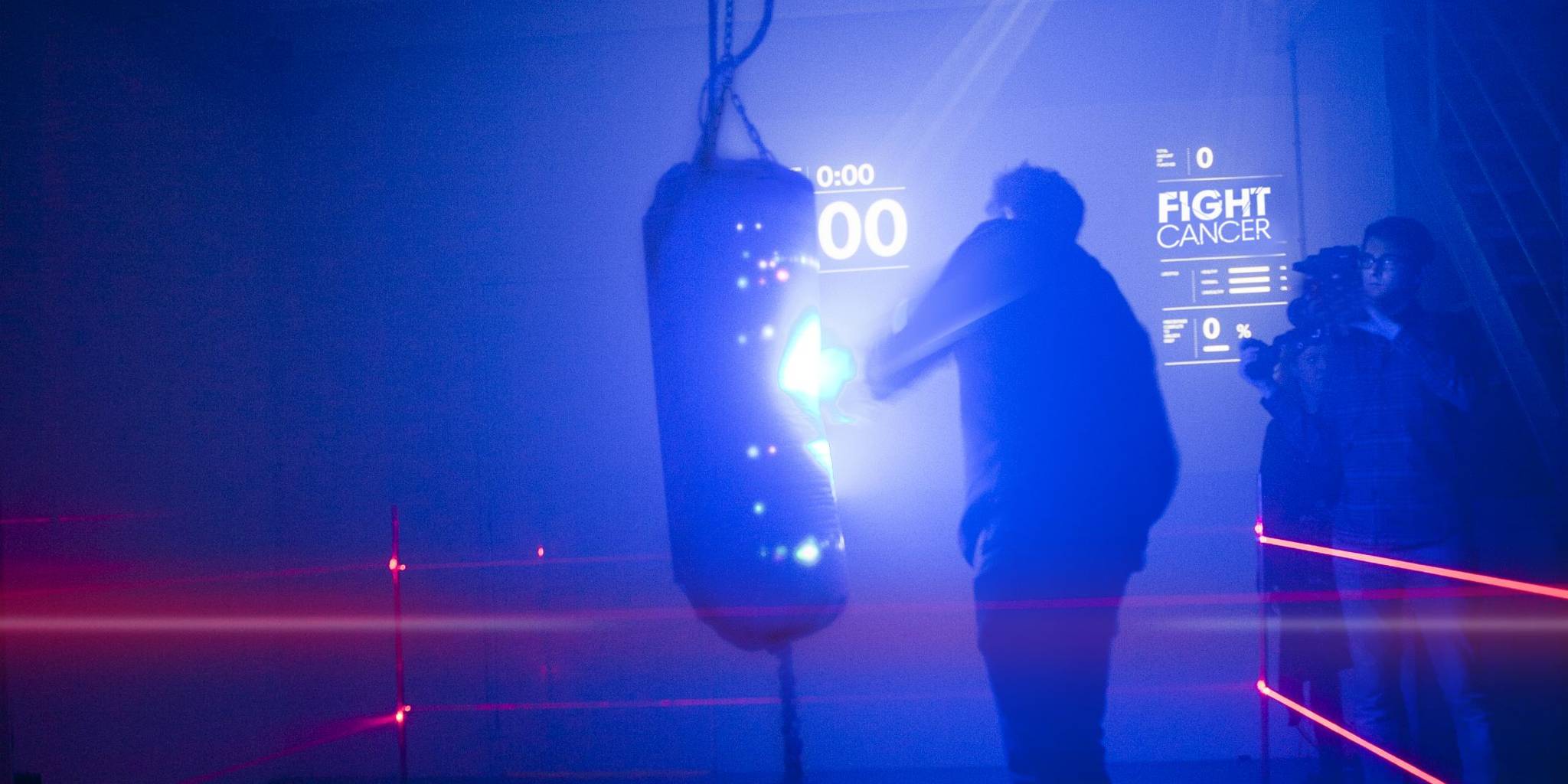 This interactive punching bag lets you literally fight cancer