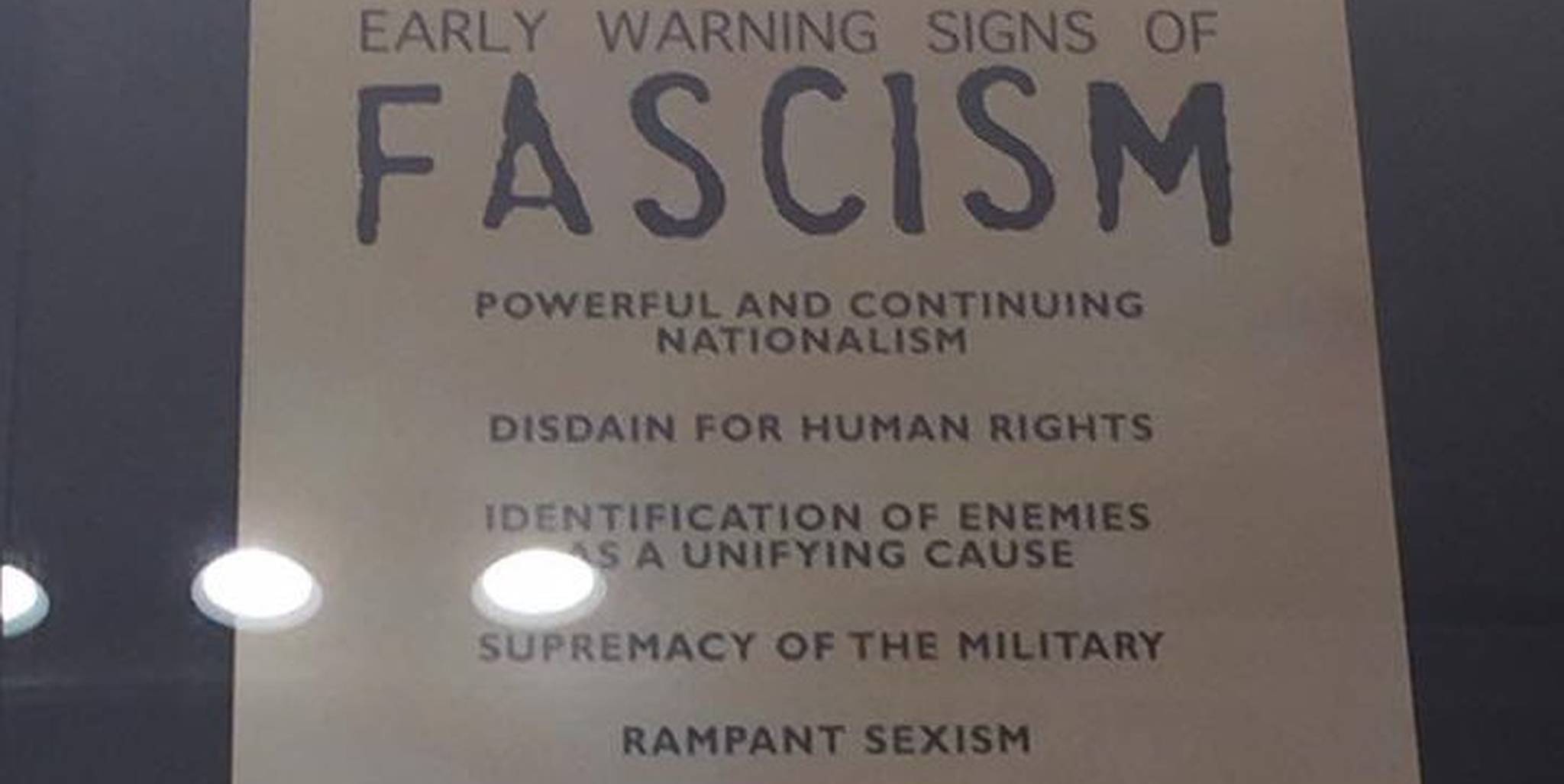 Holocaust Museum Poster on 'Warning Signs of Fascism' Goes Viral