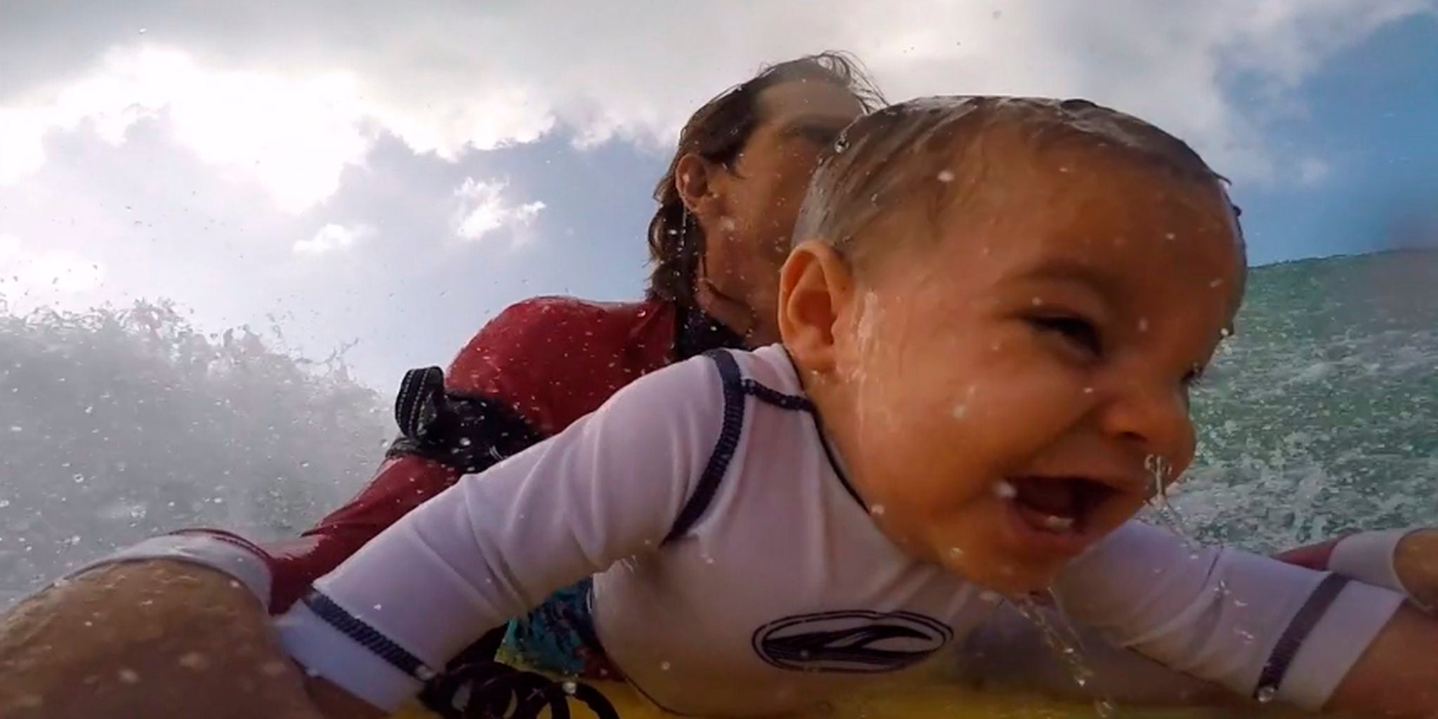 GoPro records toddler's first experience with bodyboarding