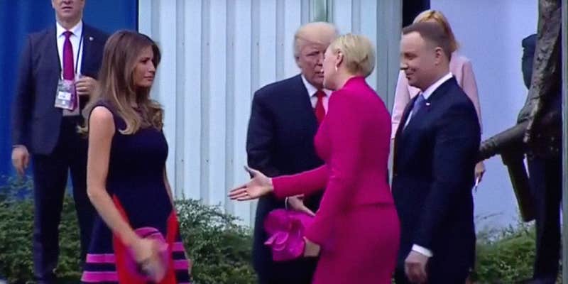 Watch: Poland's First Lady, Agata Kornhauser-Duda, Refuses Trump Handshake