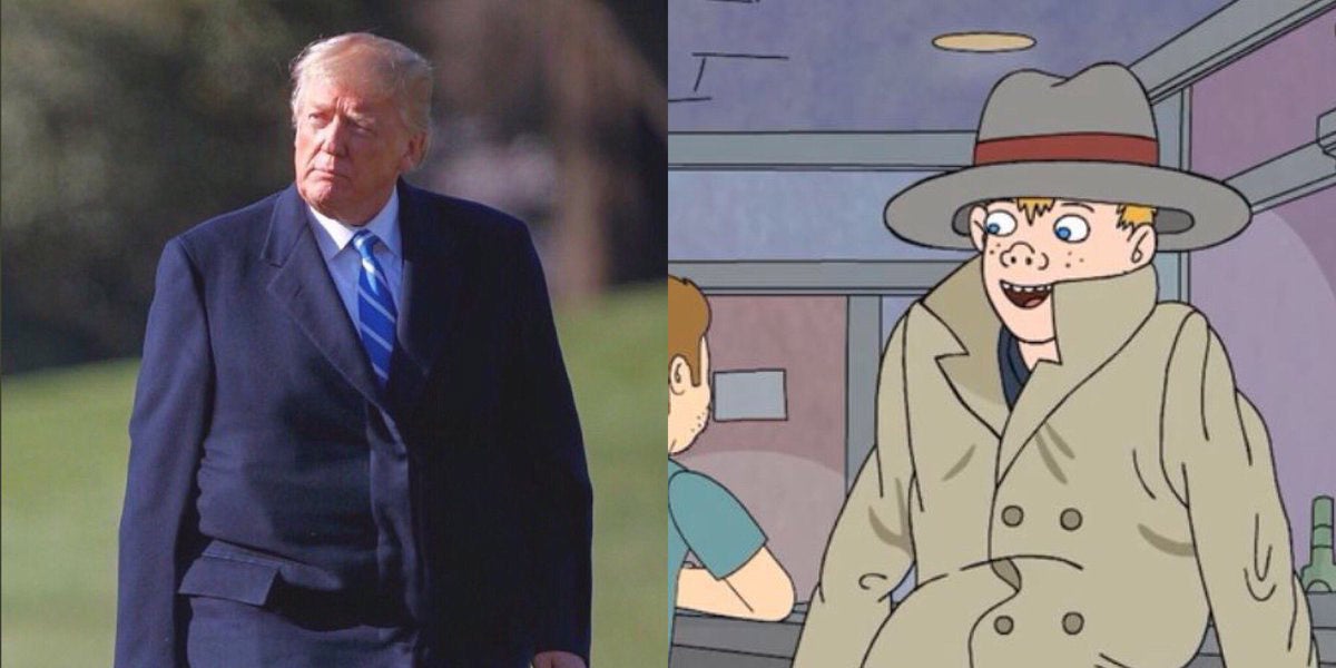 New Photo of Trump Reveals He Might Be 3 Kids in a Trench Coat