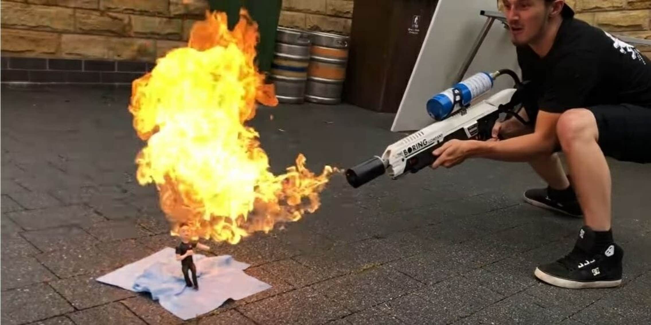 Youtube Star Syndicates Shoots Off His Elon Musk Flamethrower