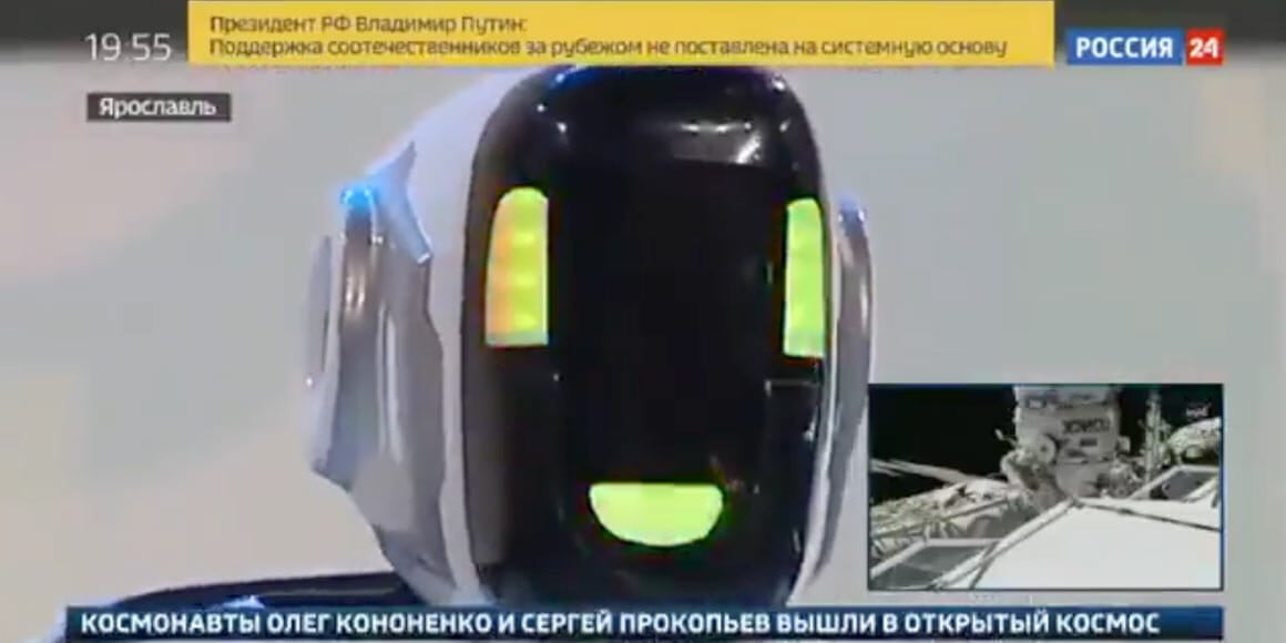 Russian TV Praises Robot That Is Really A Guy In A Costume