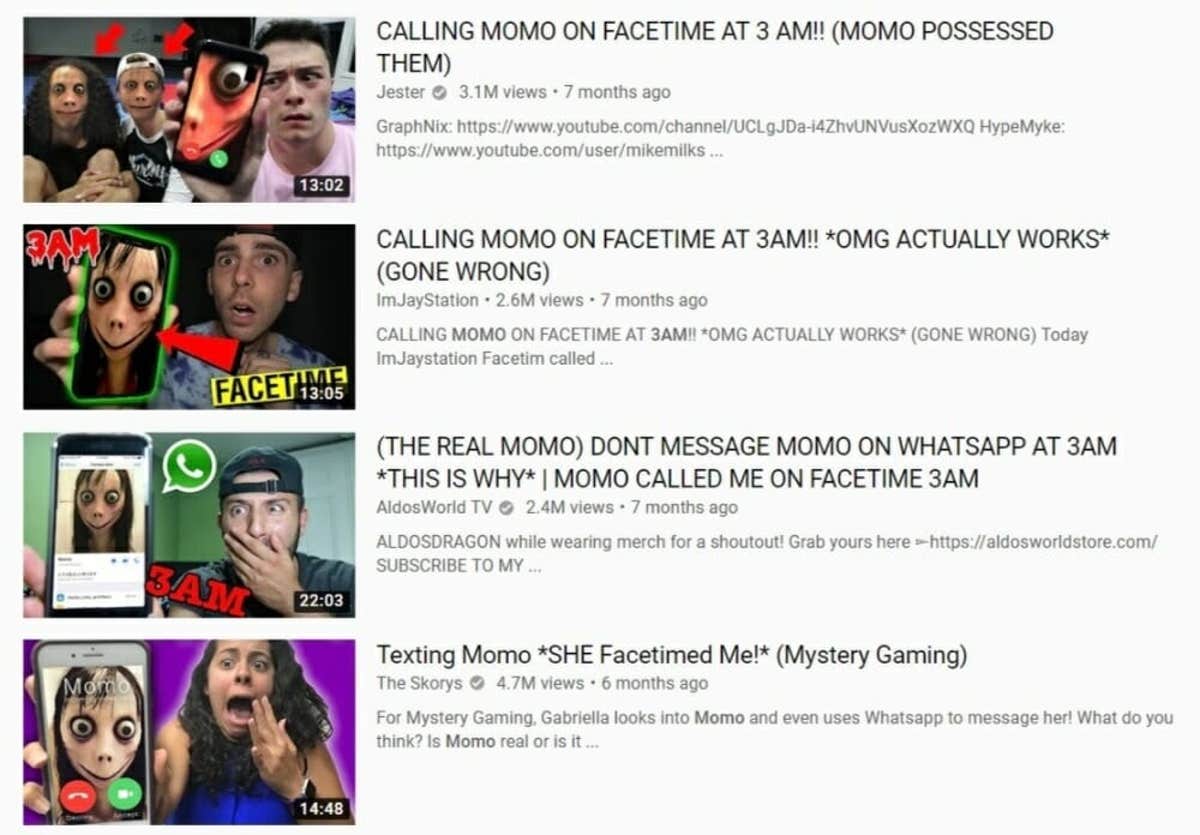 Momo Suicide Challenge on YouTube Terrifies Parents