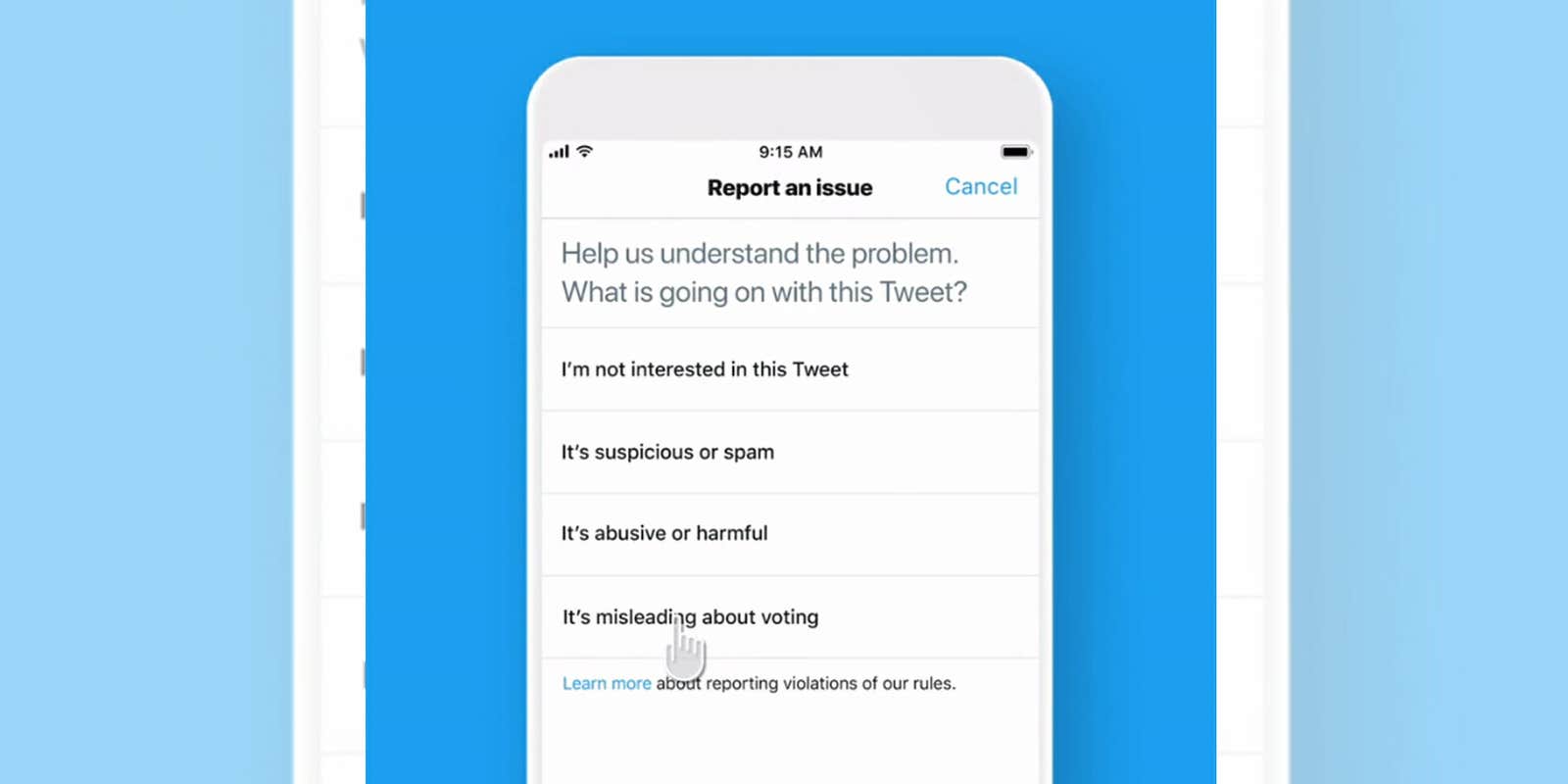 Twitter Announces Launch Of New Voting Misinformation Reporting Tool Twitter Announces Launch Of New Voting Misinformation Reporting Tool