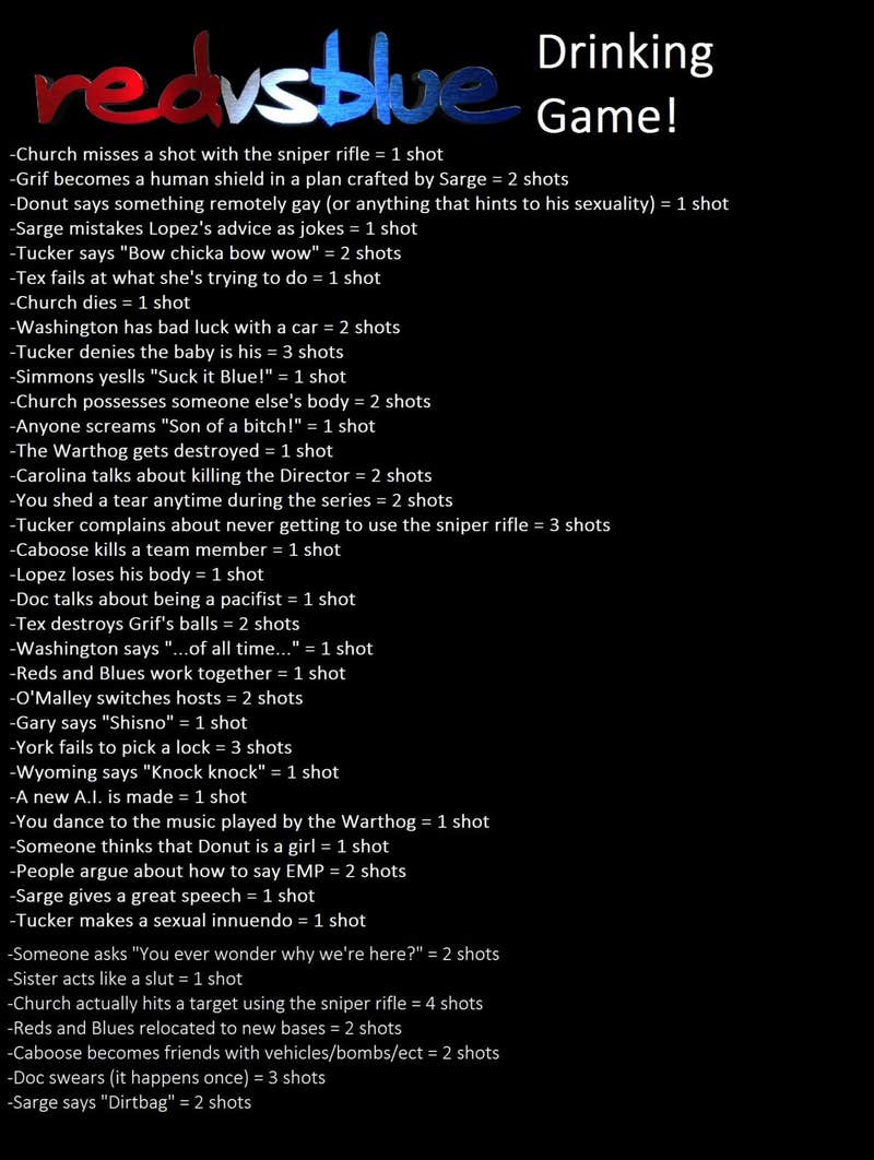 'Red Vs. Blue' Drinking Games That Fans Will Love