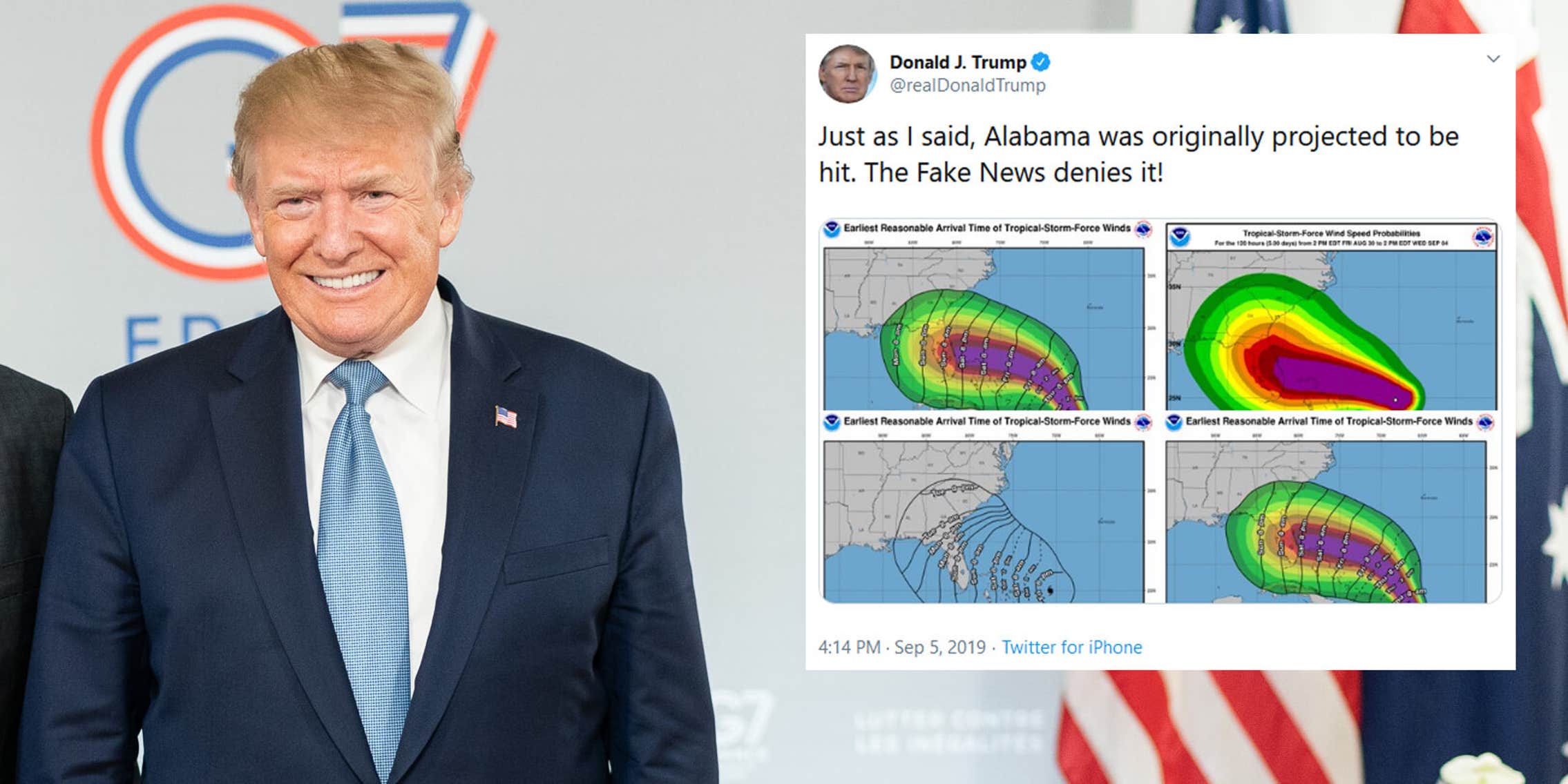 Donald Trump Is Still Going On About His Hurricane Dorian Alabama Tweet