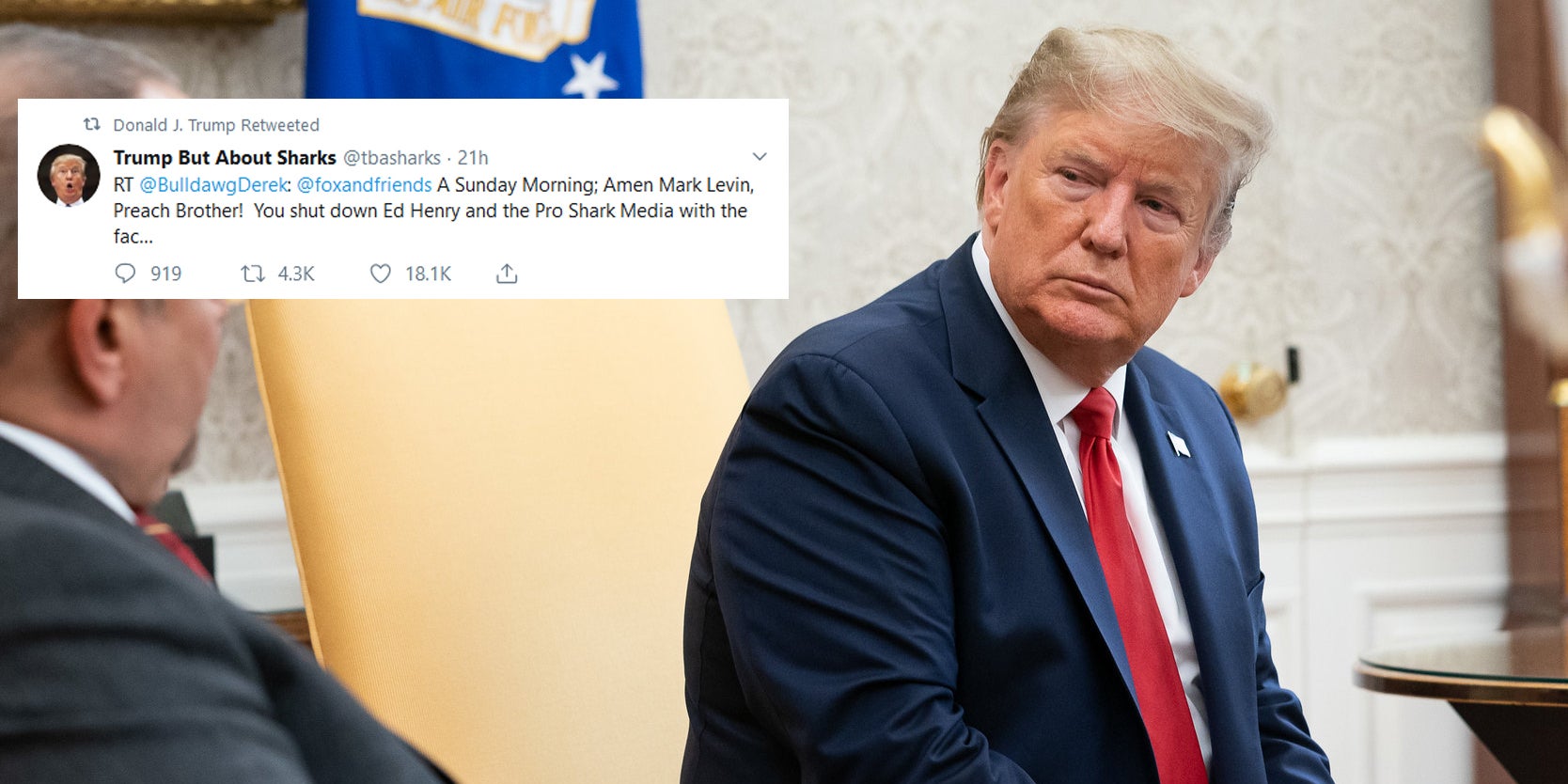 Donald Trump Retweets Bot That Changes His Tweets In Include 'Shark'