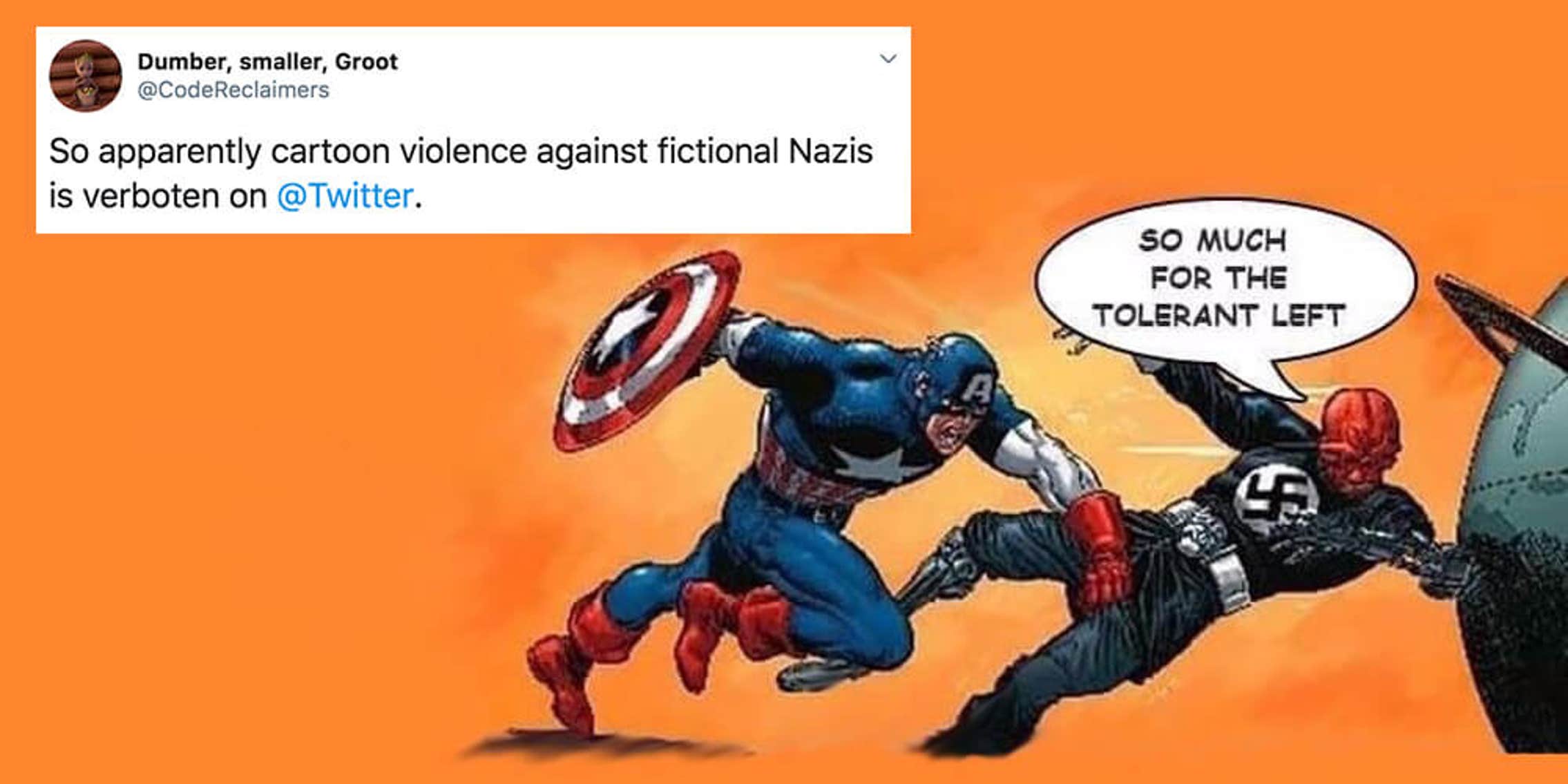 Twitter Account Suspended Over Image Of Captain America Punching Nazi