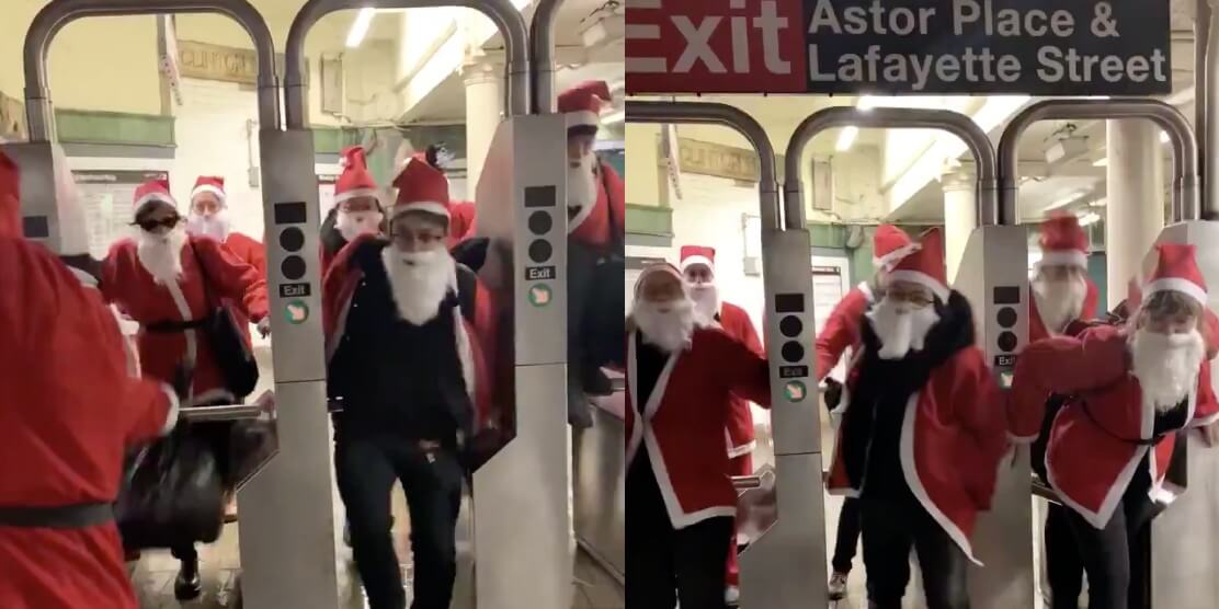 A Bunch of Santas Jumped Subway Turnstiles With No Consequences