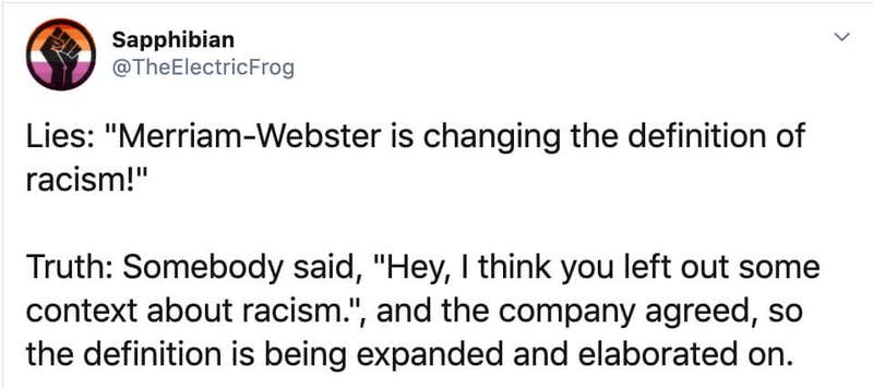 Conservatives Are Losing It Over Merriam-Webster's Revision of 'Racism'