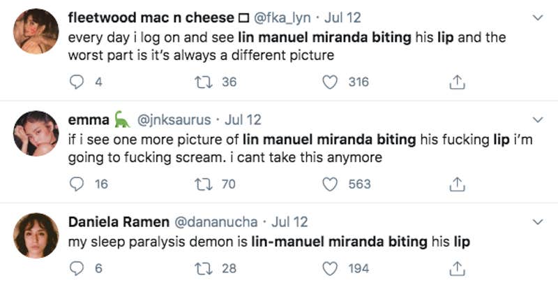 Lin-Manuel Miranda Selfies Are Everywhere—And He Keeps Biting His Lip