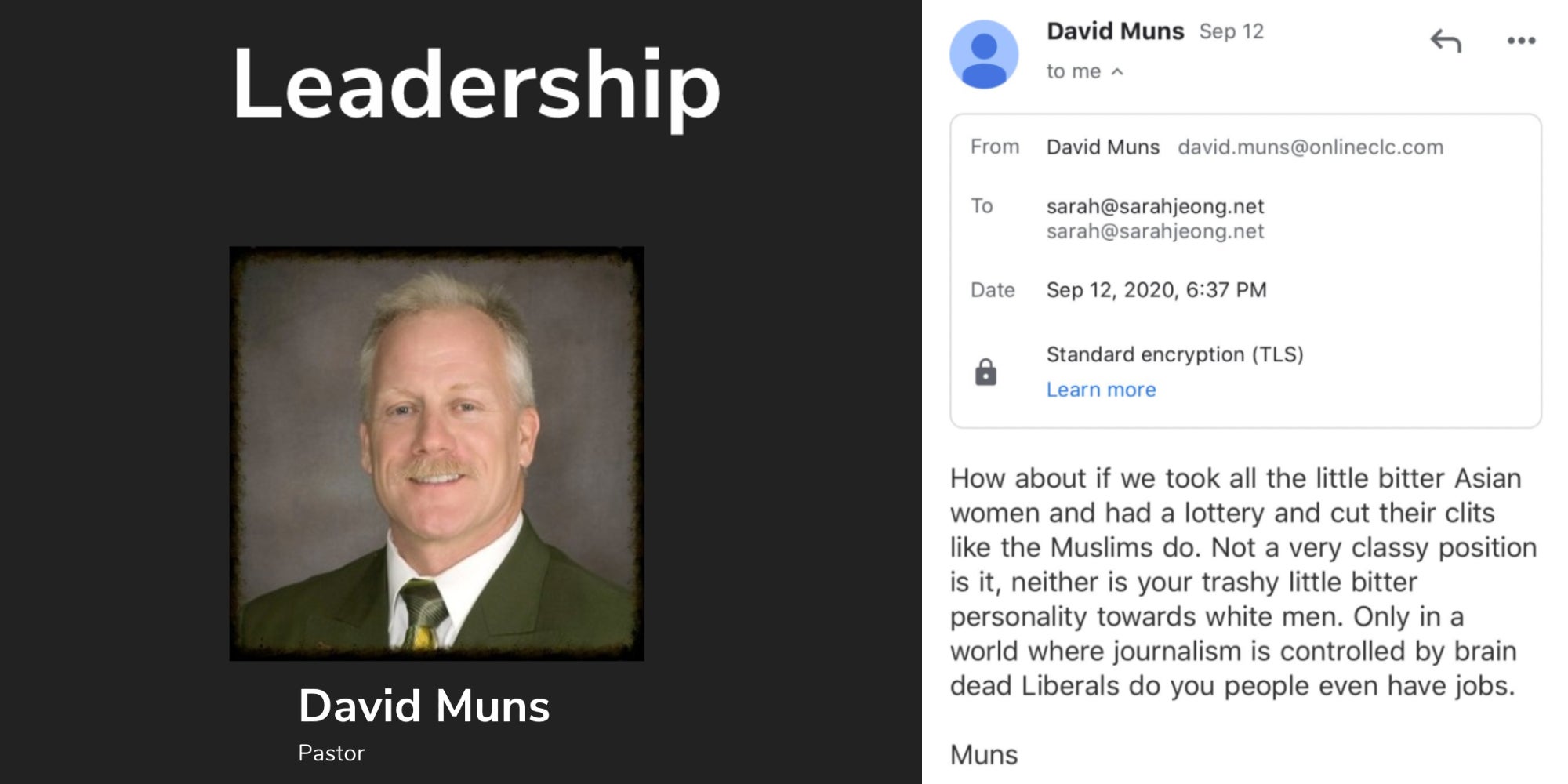 Pastor's Misogynistic, Racist Email Leaks On Twitter