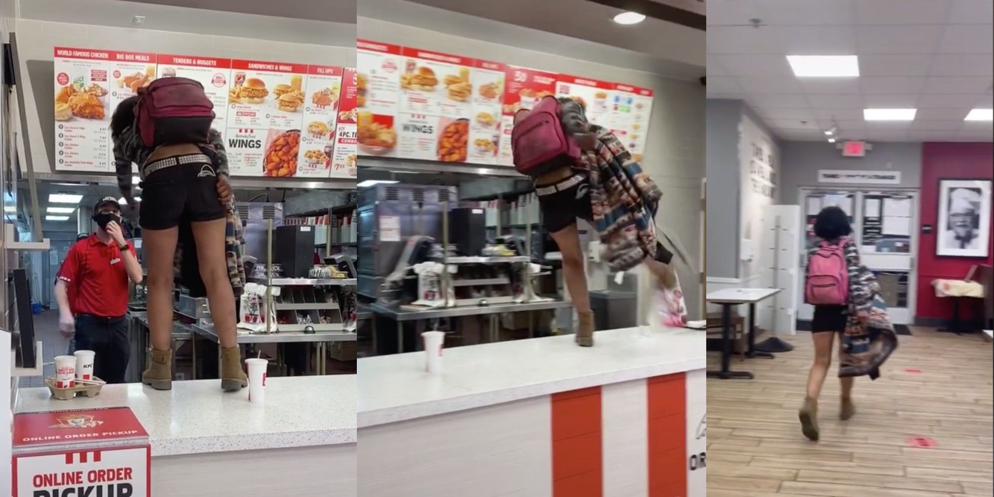 KFC Karen Demands Chicken, Potatoes While Standing on Counter