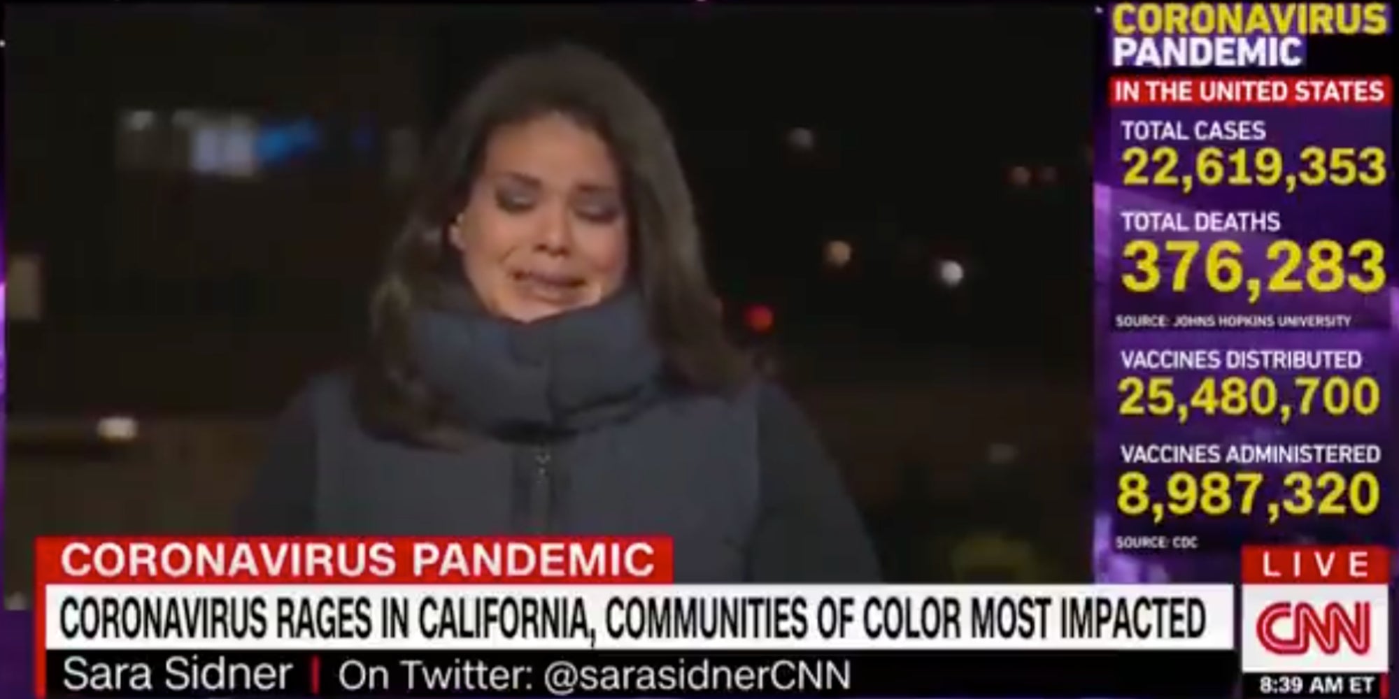 CNN Reporter Cries On Air During Coronavirus Report
