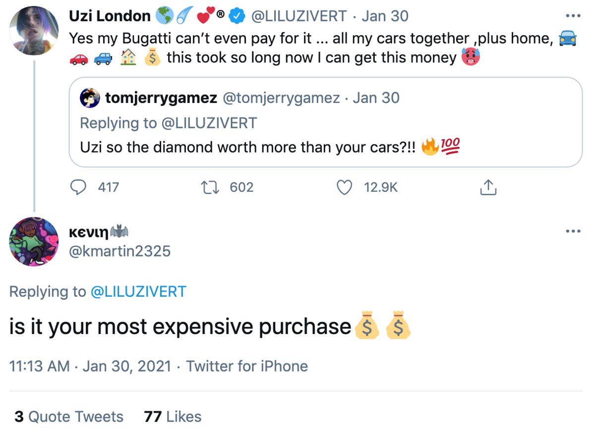 Rapper Lil Uzi Vert Gets $24M Pink Diamond on Forehead