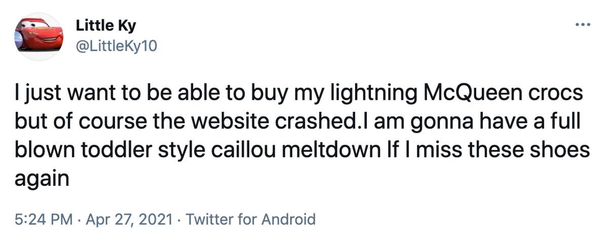 People Are Devastated After Lightning McQueen Crocs Sell Out