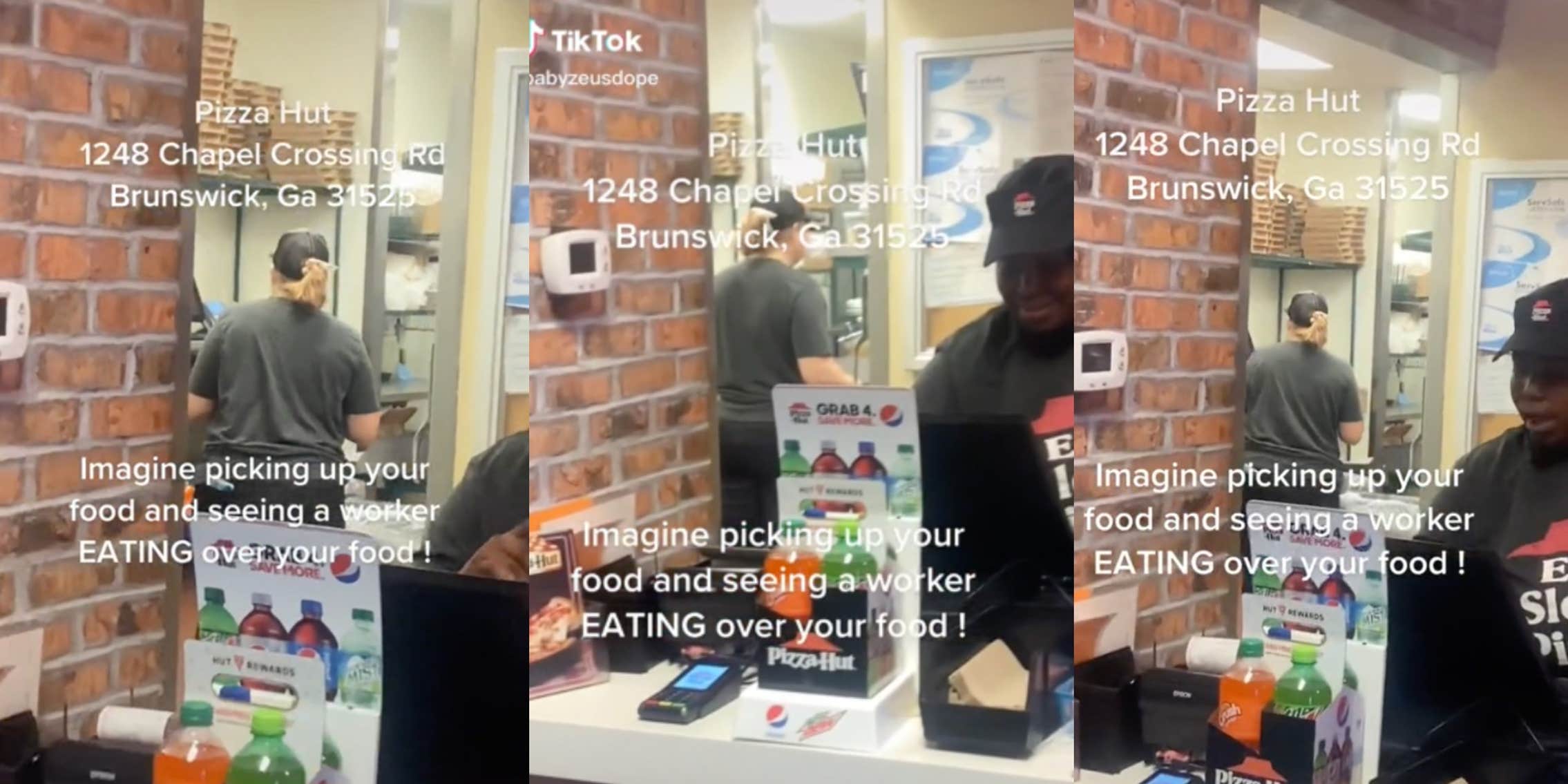 TikToker Films Pizza Hut Worker Eating Over Food, Sparking Debate