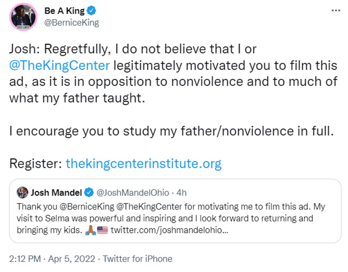 Martin Luther King Jr's Daughter Spars With GOP Candidate Mandel