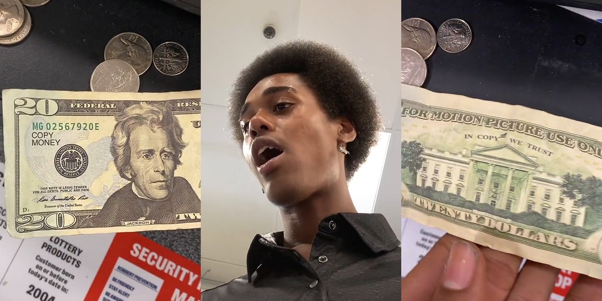 Worker Accidentally Accepts Fake $20 that Says ‘In Copy We Trust’ on It