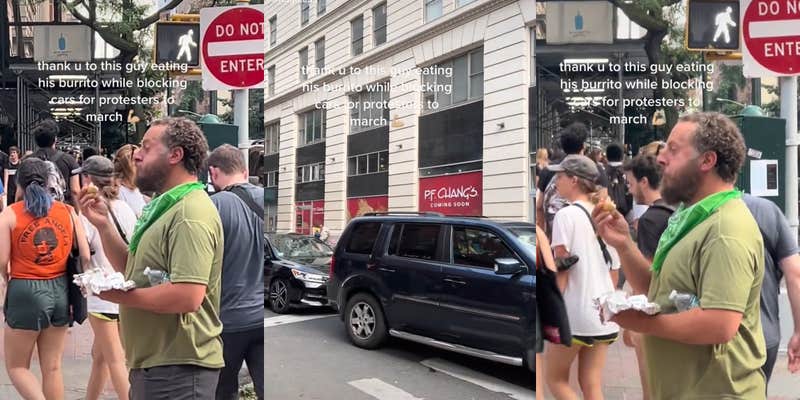 Man Stops Traffic To Eat Burrito During Roe v. Wade Protest