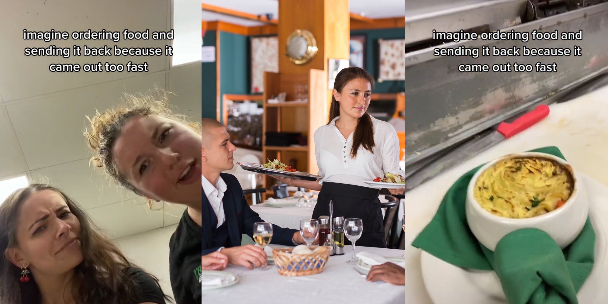 Server Says Table Sent Back Their Food Because It Came Out Too Fast