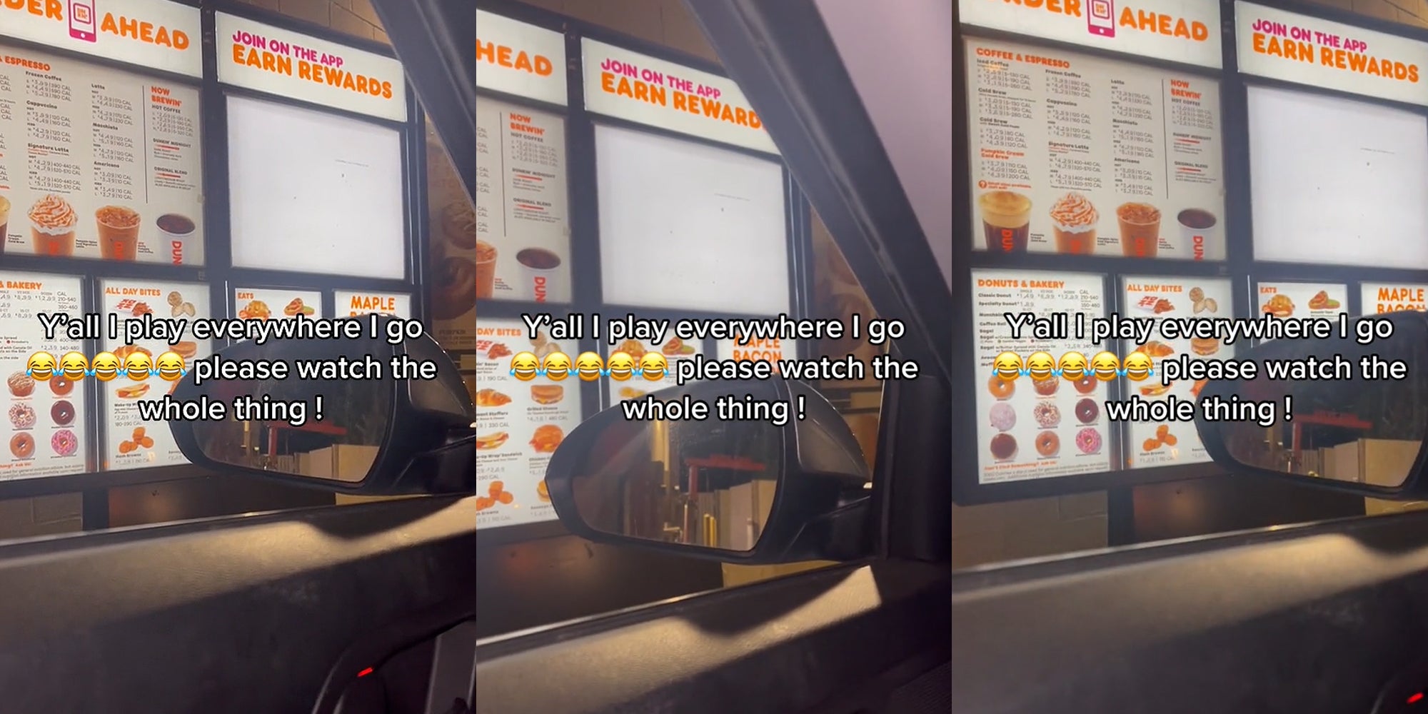 Customer Discovers Portion Of Dunkin Drive Thru Menu Is Missing