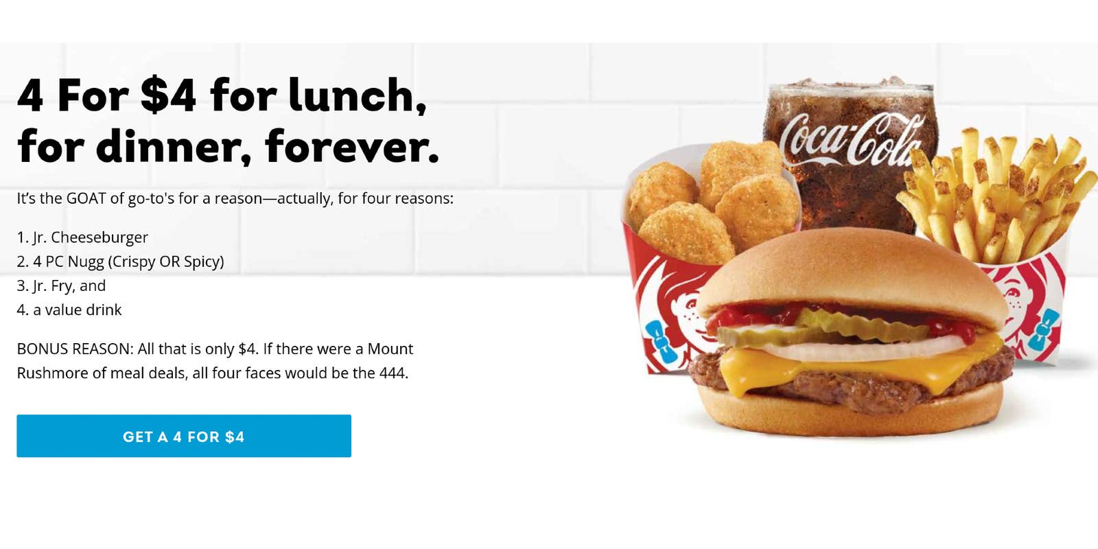 Customer Calls Out Wendy's for Charging $5 for the 4 for $4