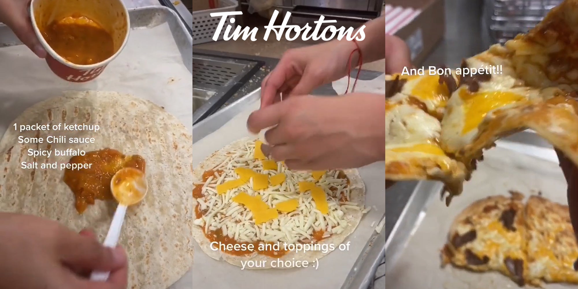 Tim Hortons Workers Make Pizza Using Limited Store Ingredients