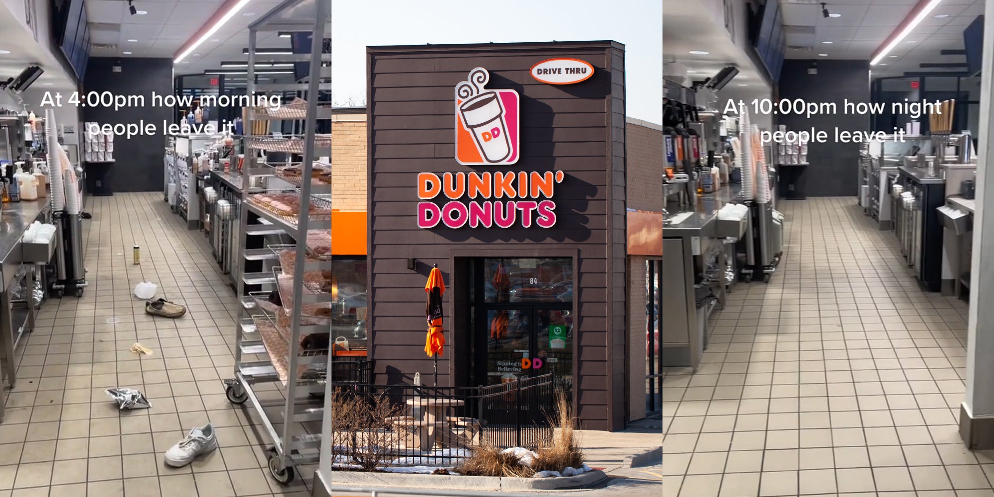 Dunkin' Worker Shows Mess Left by Morning Shift Employees
