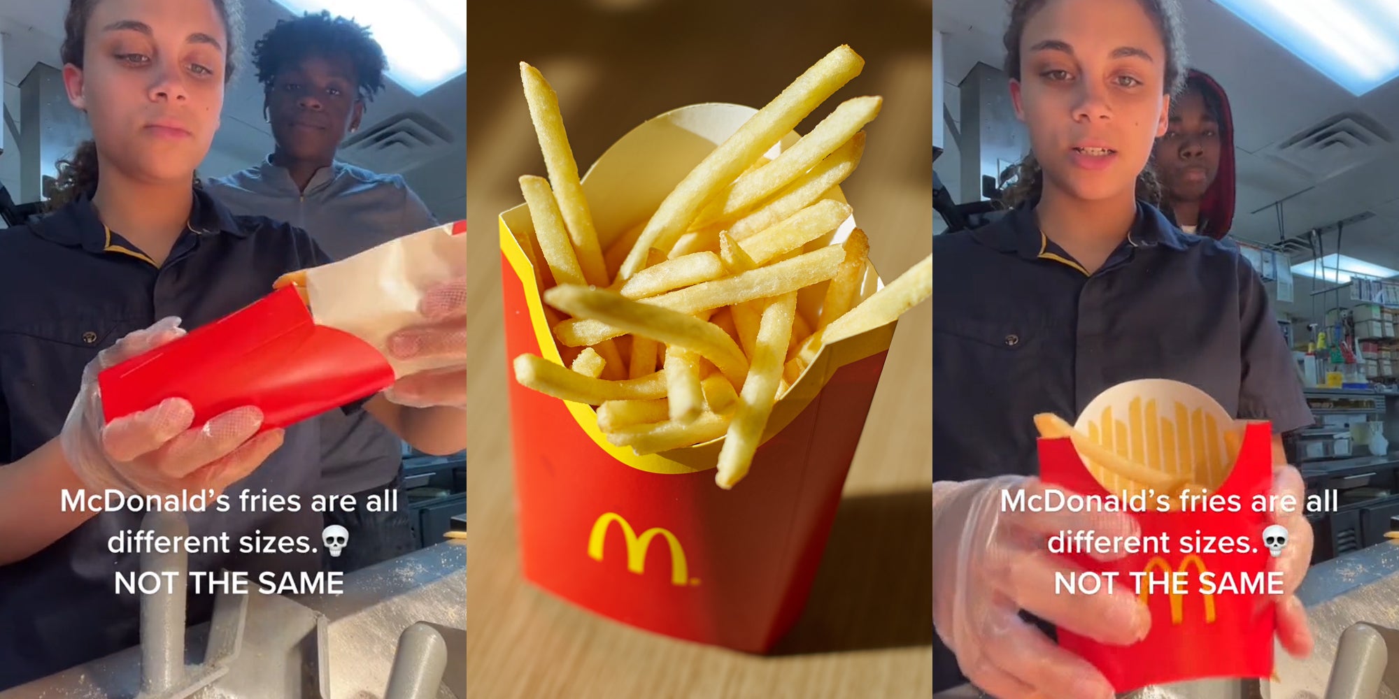 Worker Proves That McDonald's Fries Are Different Sizes