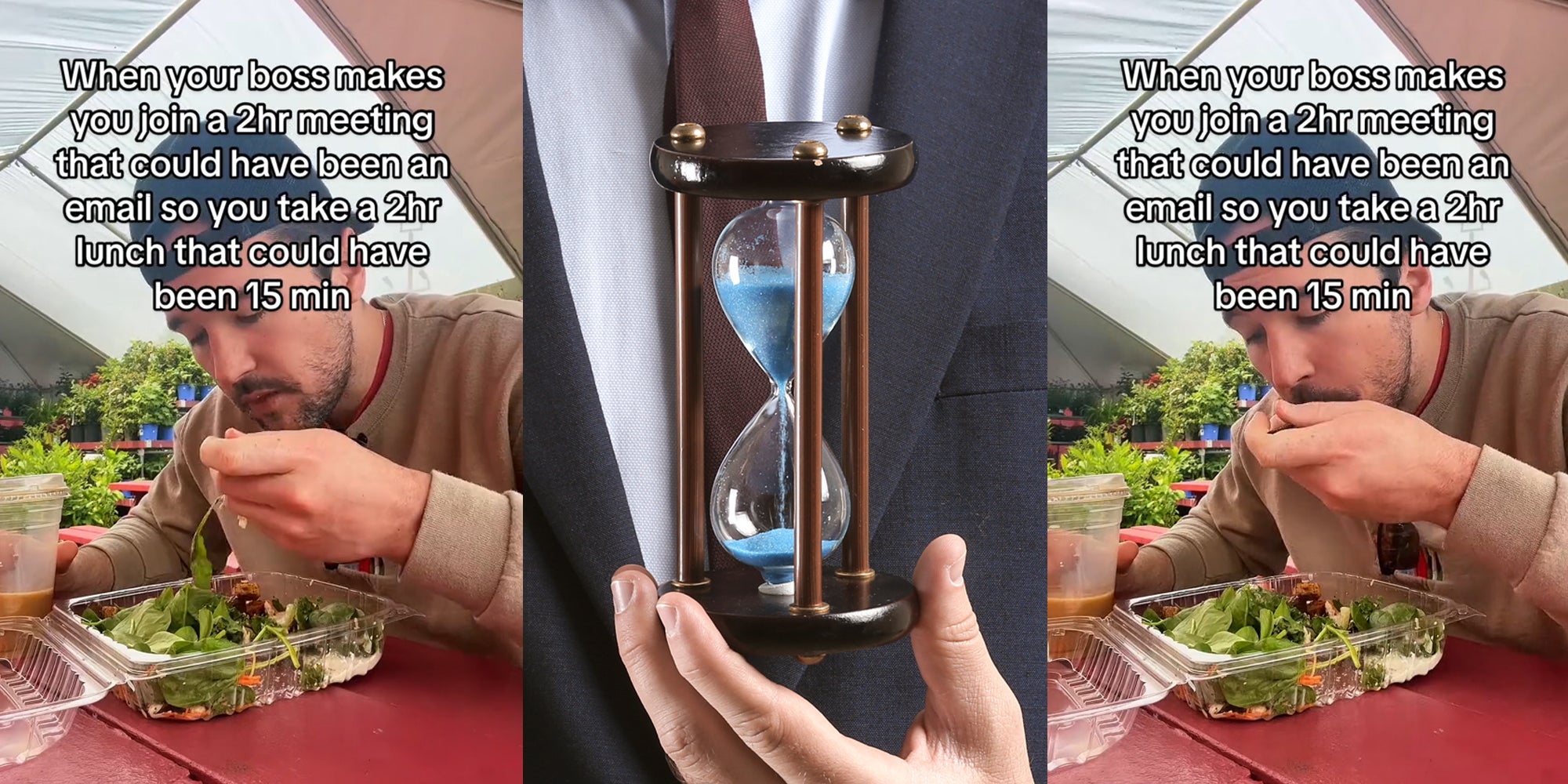 Worker Takes 2 Hour Lunch to Make up for 2 Hour Meetings