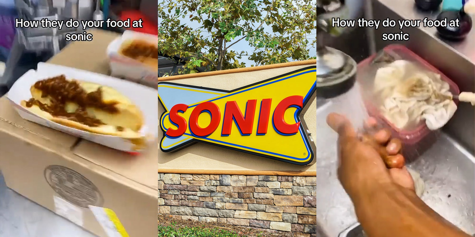Sonic Worker Recorded Washing Hands Next to Chili Dog Order