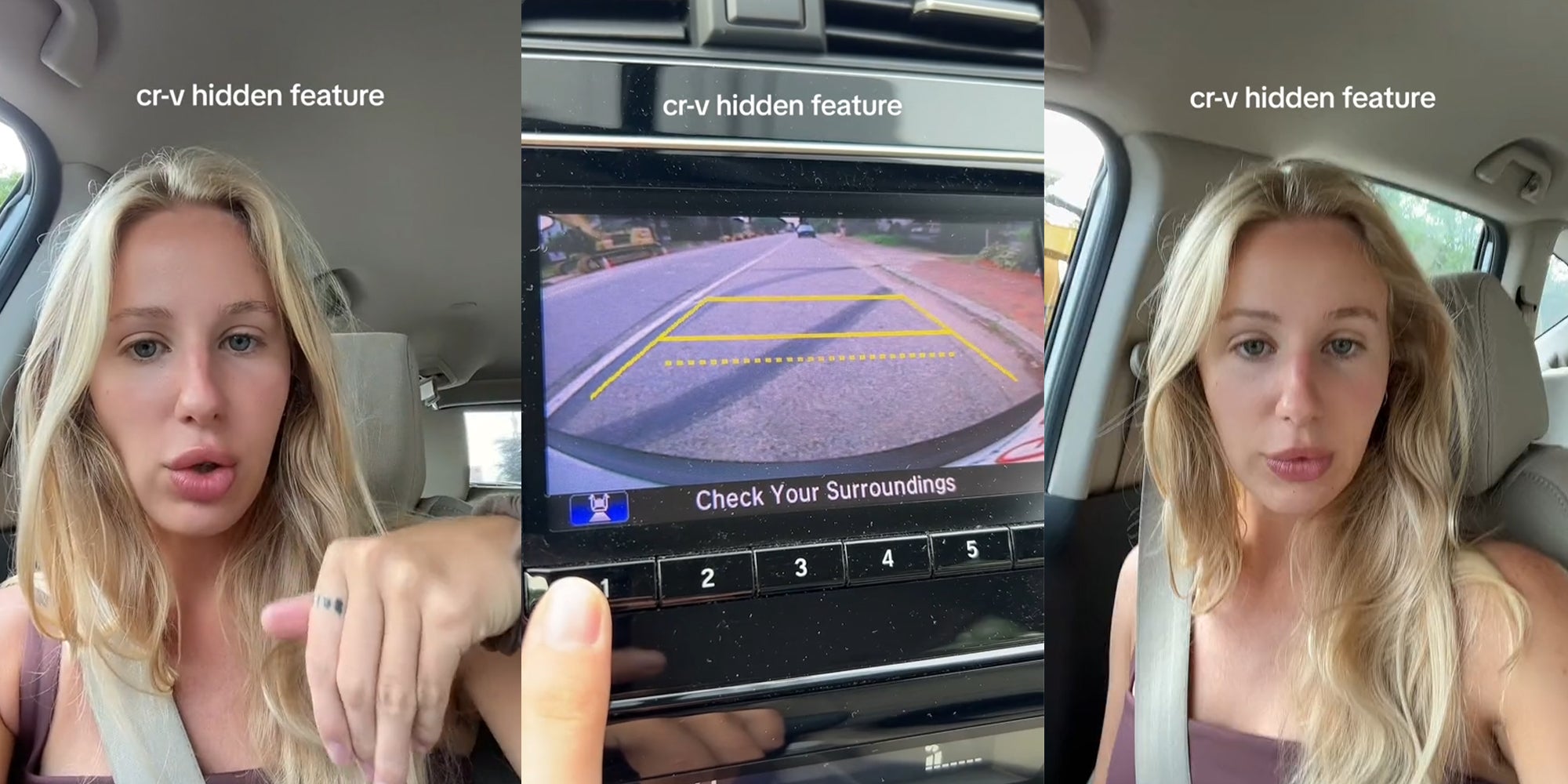 Honda CRV Driver Accidentally Discovers Top-Down View Camera