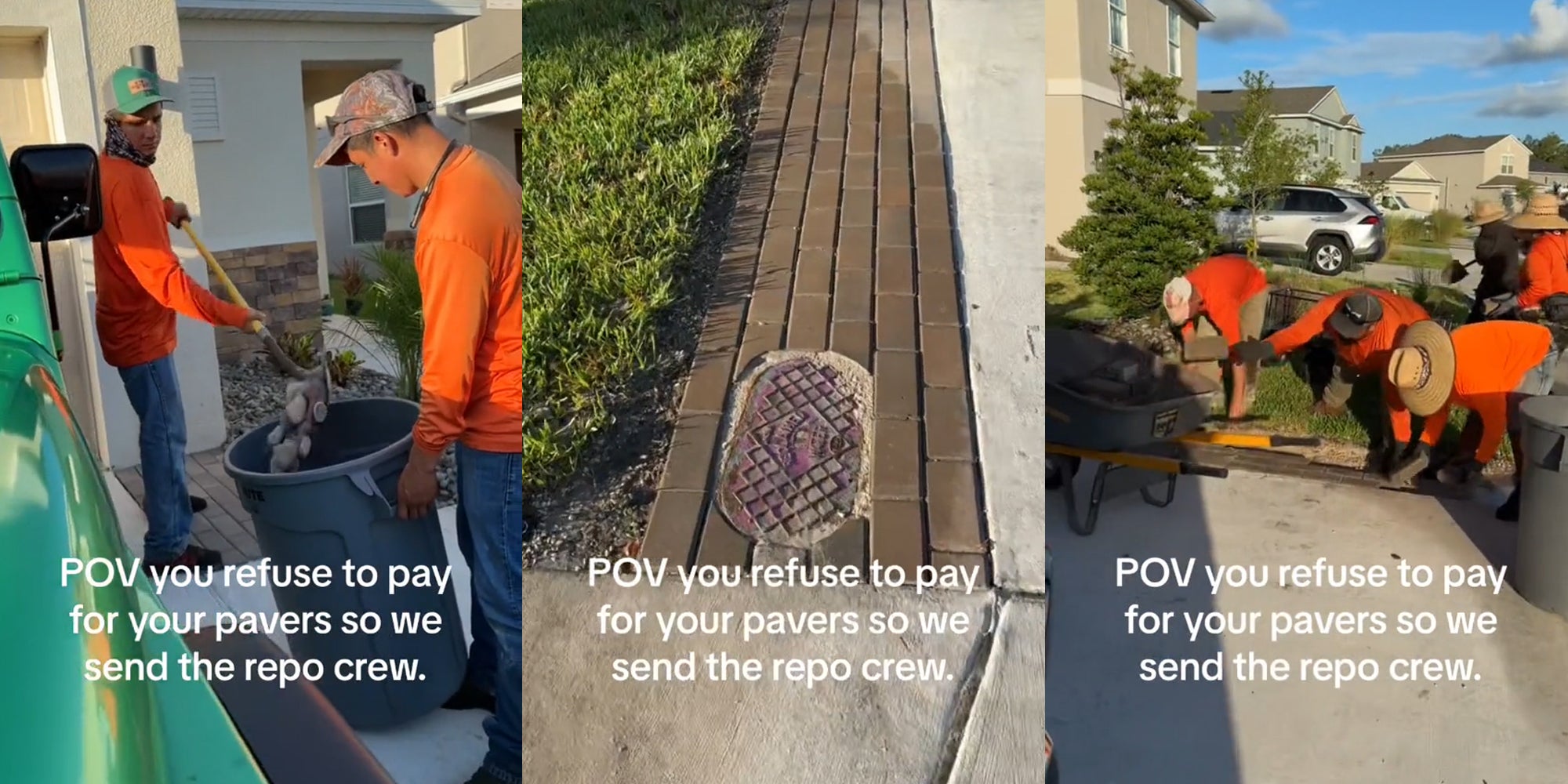 Repo Crew Removes Driveway Pavers After Owners Refuse to Pay