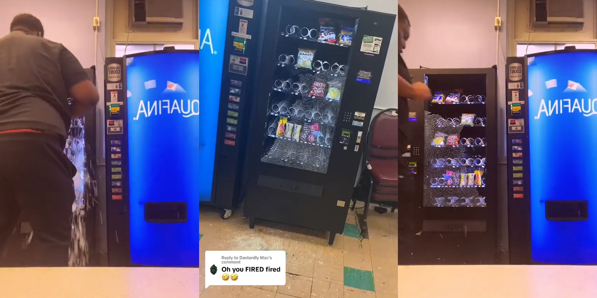Worker Smashes Vending Machine Trying to Get Snagged Snack