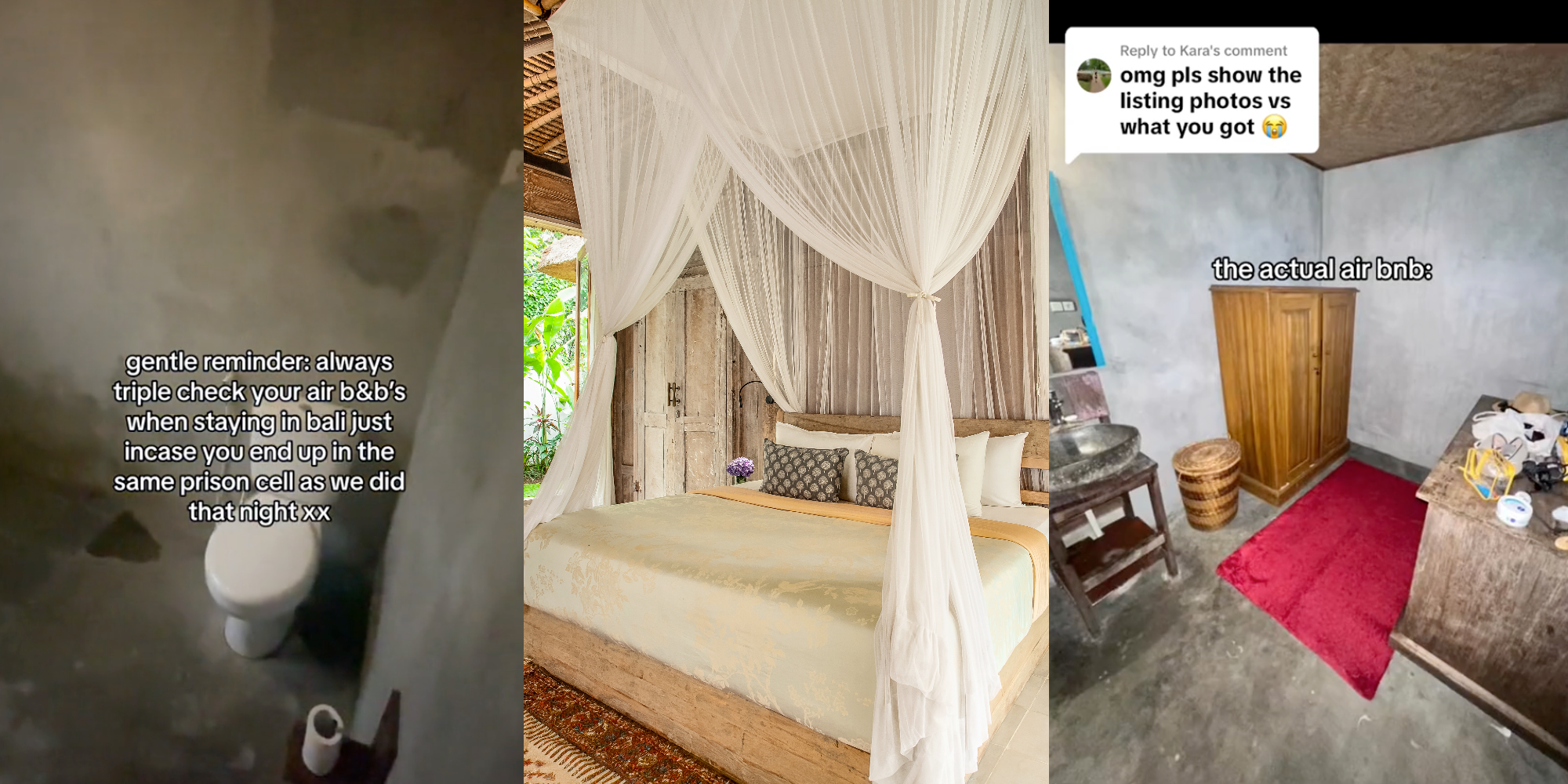 Influencer Says Bali Airbnb Was 'Prison Cell,' Nothing Like Photos