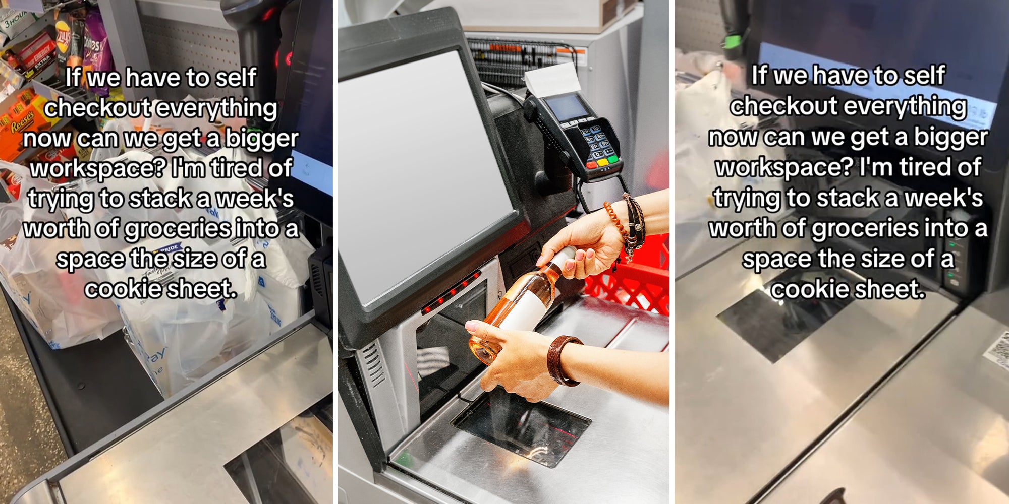 Walmart Shopper Asks for Bigger Self-Checkout Workspace