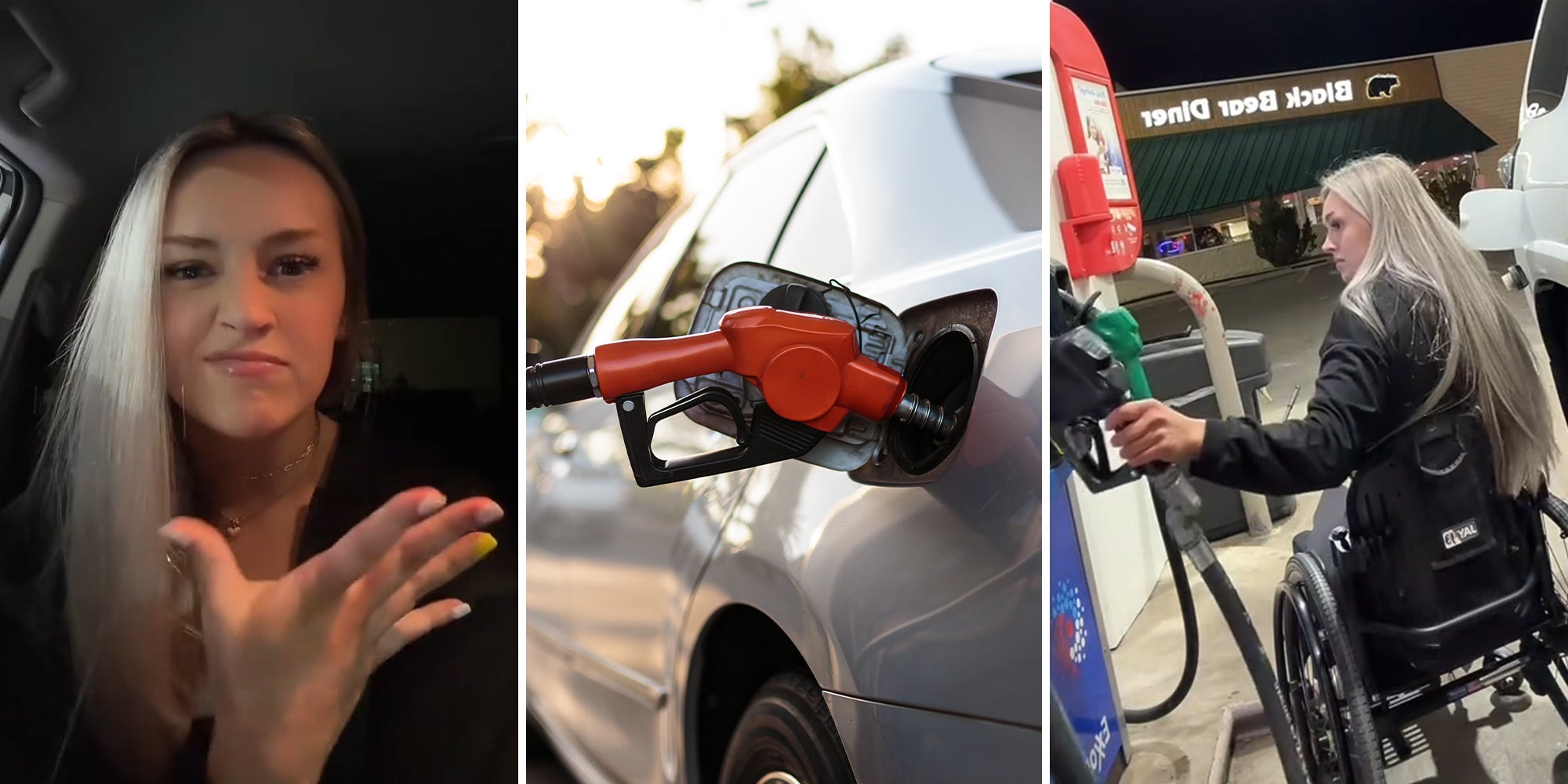 Woman in Wheelchair Pumps Her Own Gas