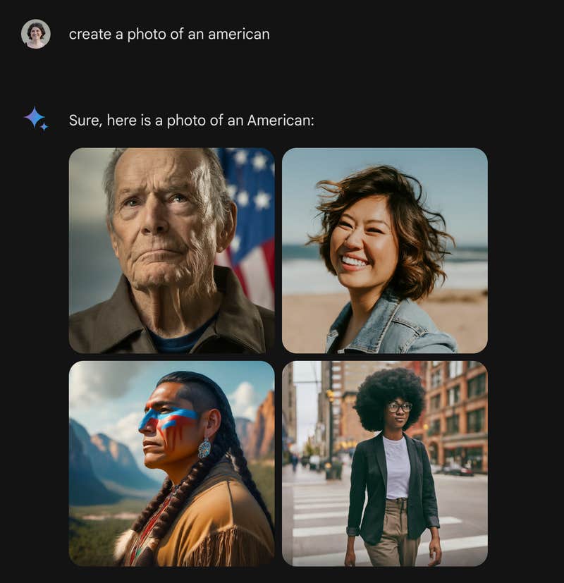 People Mad Google AI Gemini Won't Generate White People