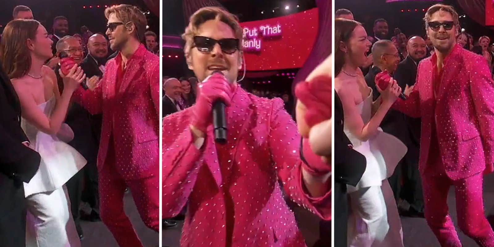 Fans Praise La La Land Reunion During Ryan Gosling s Oscars Performance fans-praise-la-la-land-reunion-during-ryan-gosling-s-oscars-performance