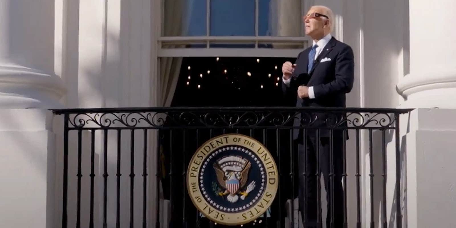 Wear Protective Eyewear Biden Trolls Trump With Eclipse Video