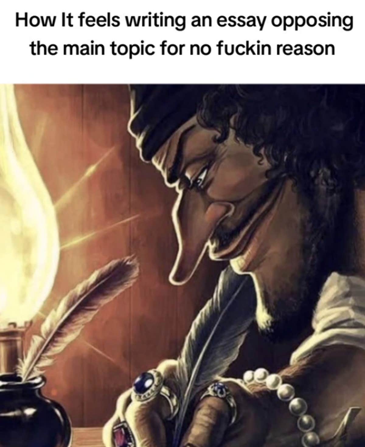 The Blackbeard Writing Meme from One Piece, Explained