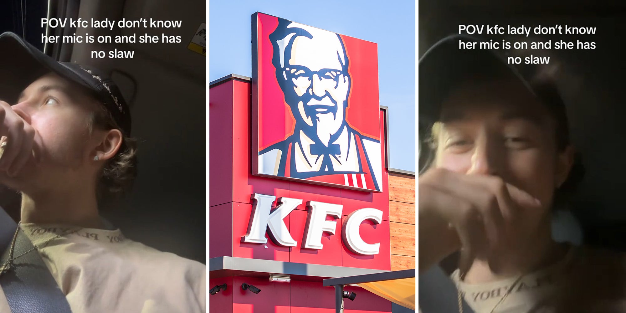 KFC Worker Doesn't Realize Mic Is On In Drive-Thru