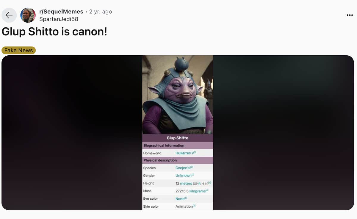 Glup Shitto And Star Wars: What Does The Term Mean?