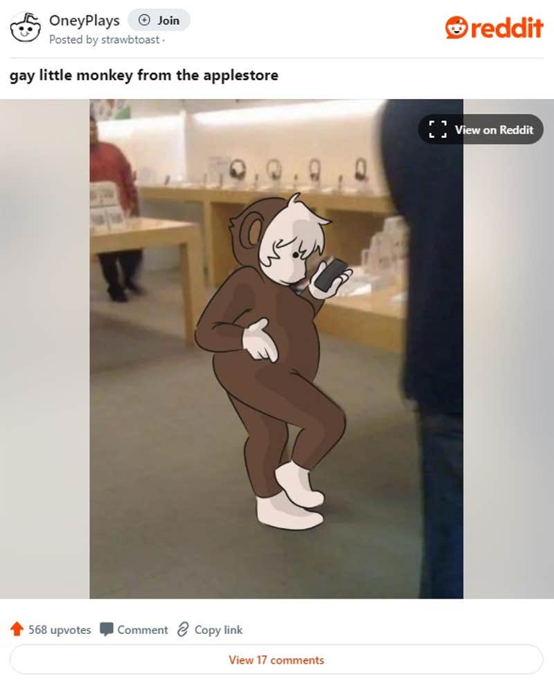 Gay Little Monkey At The Apple Store Meme: A History