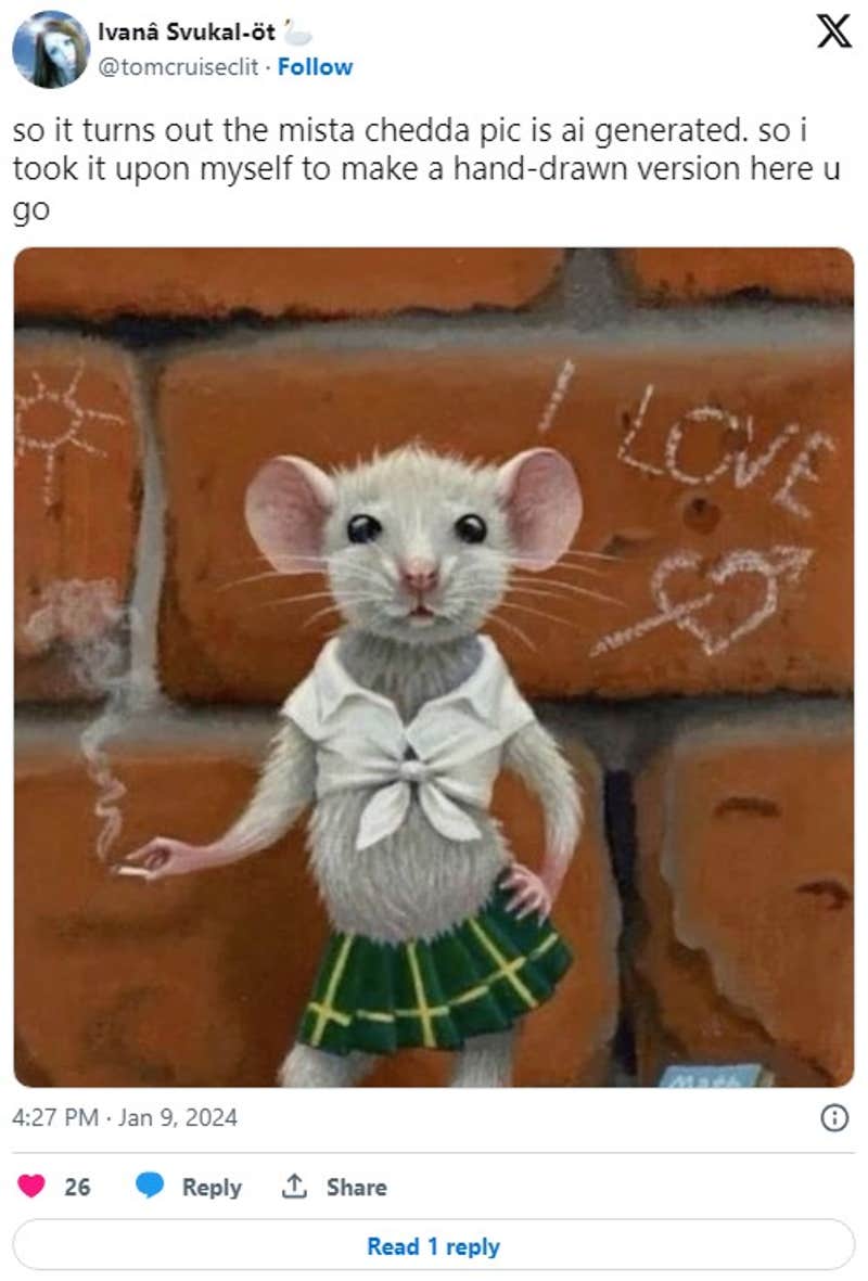 Mister Chedda: The Humble Origins Of The AI-Generated Mouse