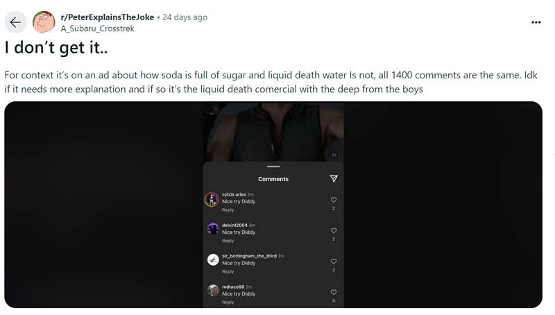 What Does 'Nice Try Diddy' Mean?