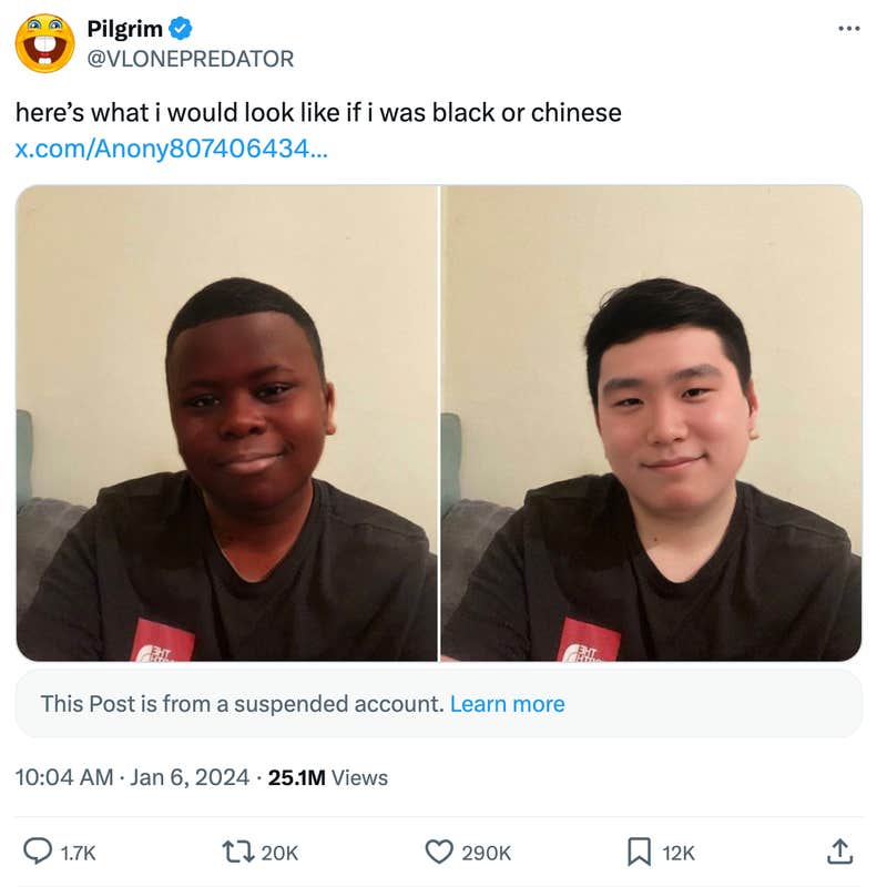 'Here's What You Would Look Like If You Were Black Or Chinese' Meme Origins