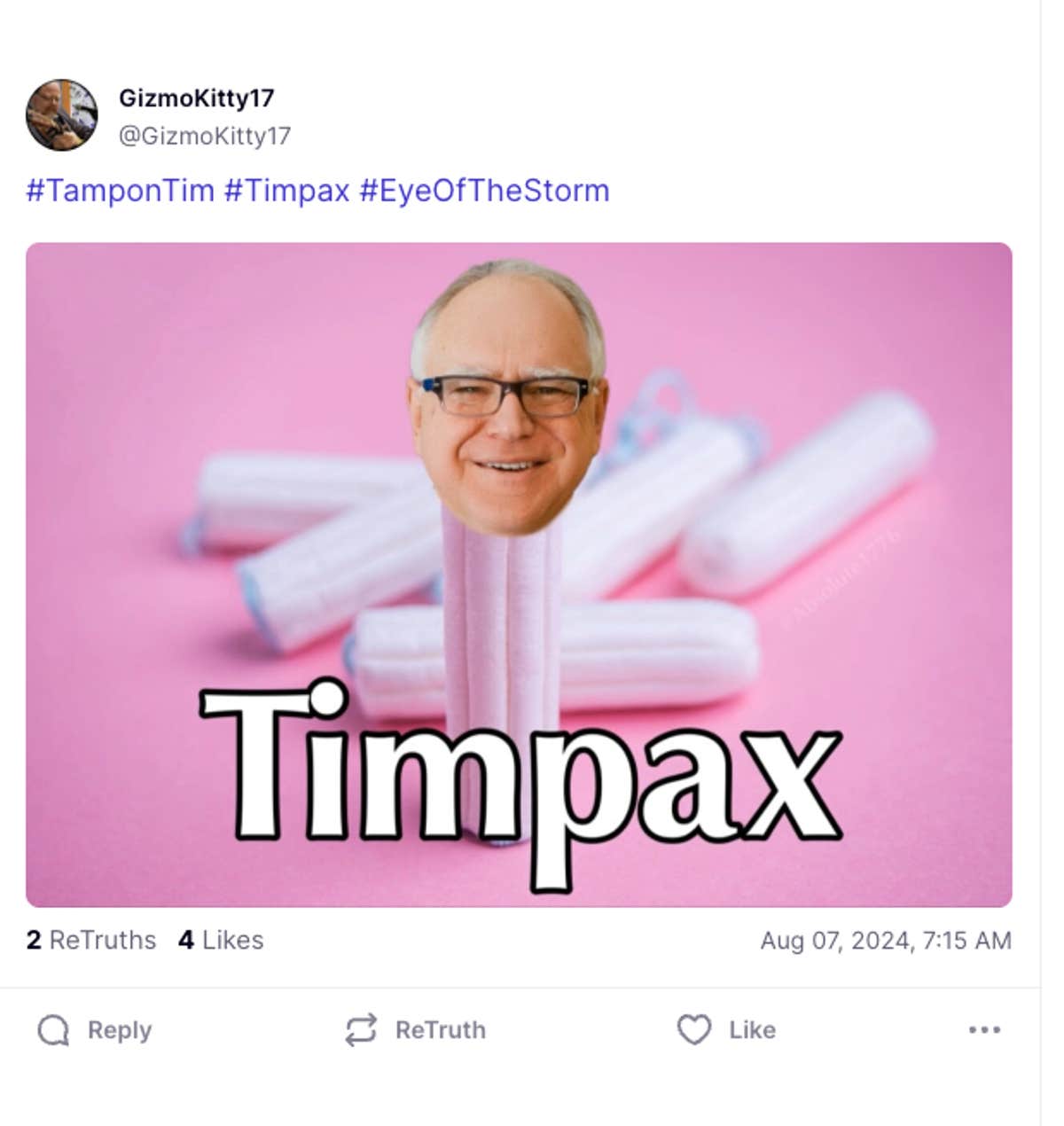 Right-Wingers Deem Walz 'Tampon Tim' Over Healthcare Bill